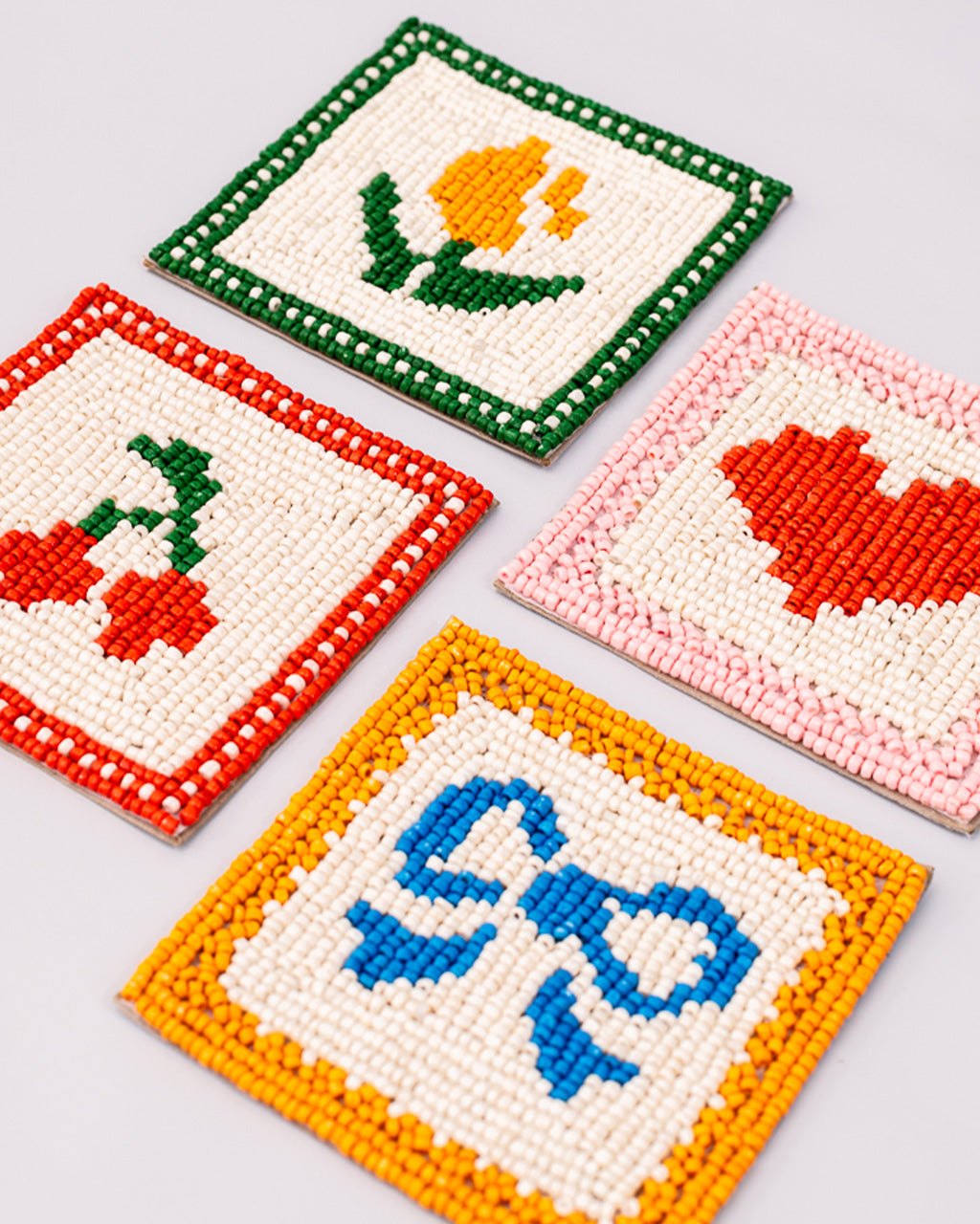 Quilt Beaded Coaster Set – ban.do