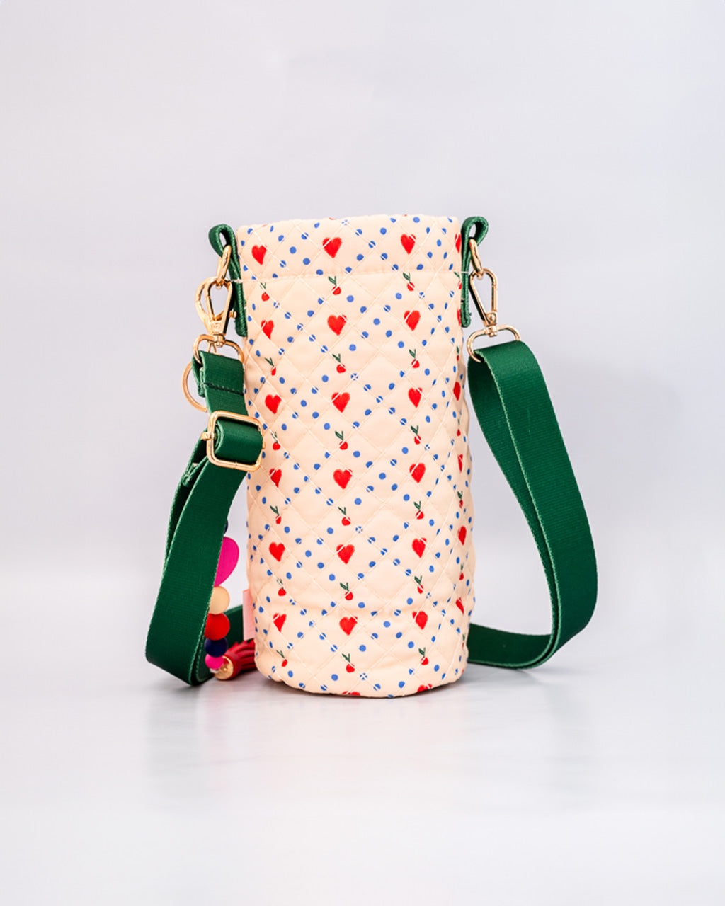 Water Bottle Sling – Cherry Hearts | Nylon Crossbody | ban.do