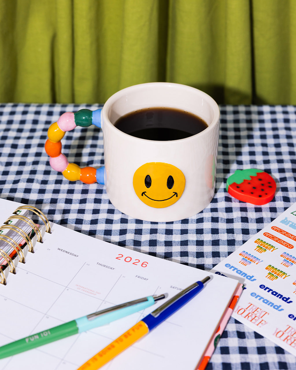 Smiley Face Ceramic Mug | Happy Coffee Cup | ban.do