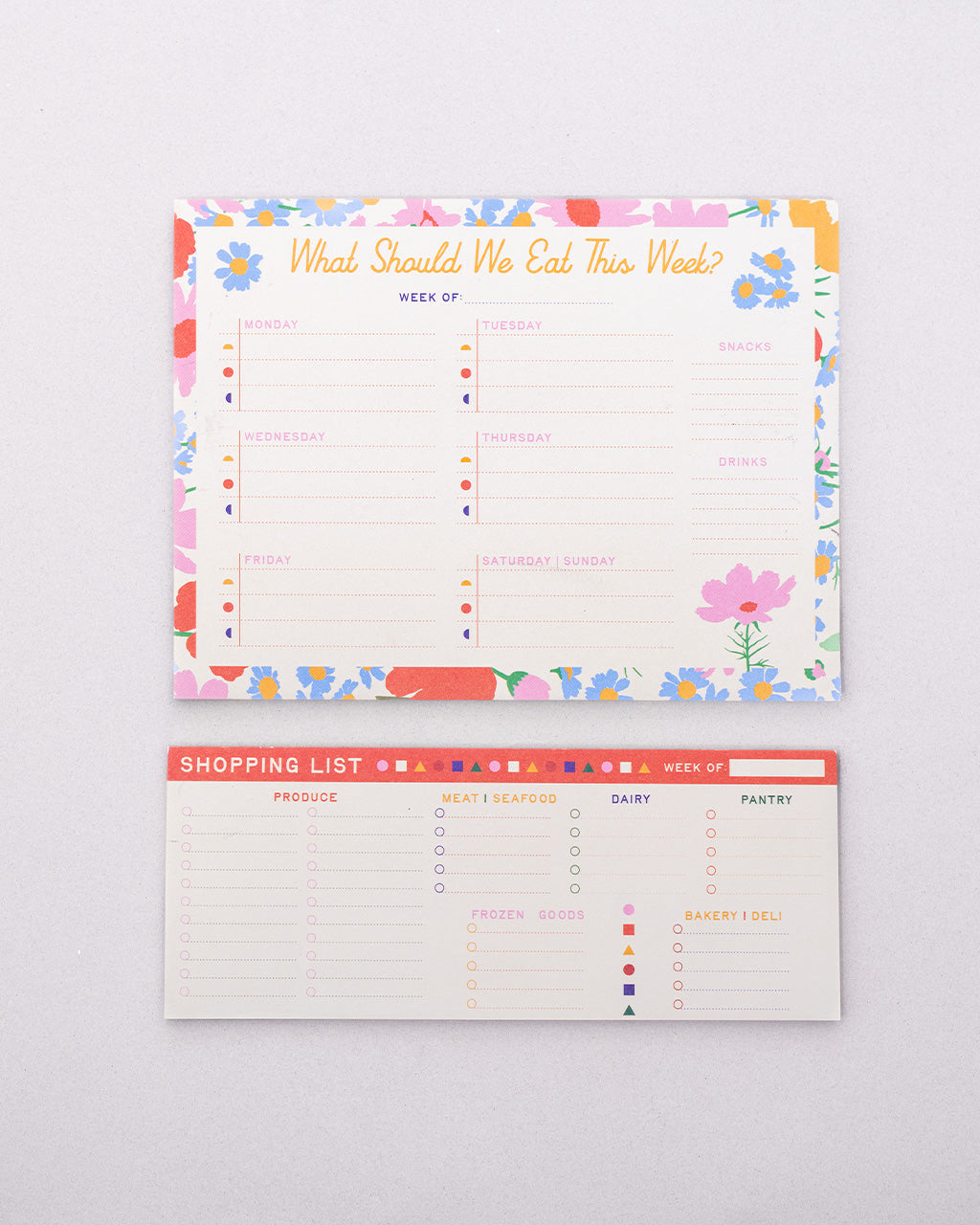 Meal Planner and Shopping List Set – Floral | ban.do