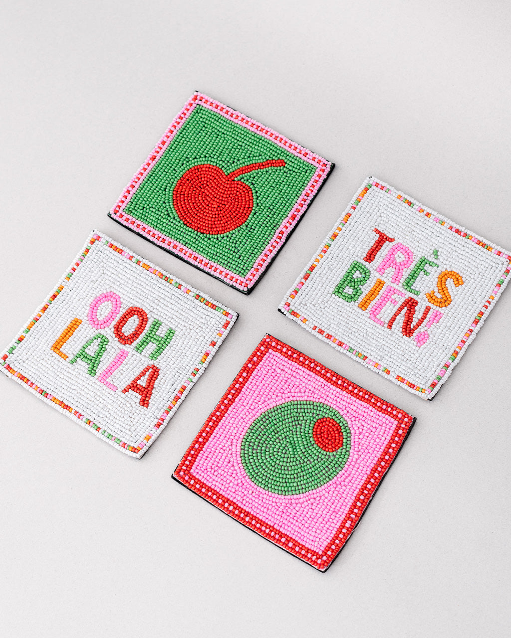 Cocktail Beaded Coaster Set | Colorful Beaded Drink Coasters | ban.do