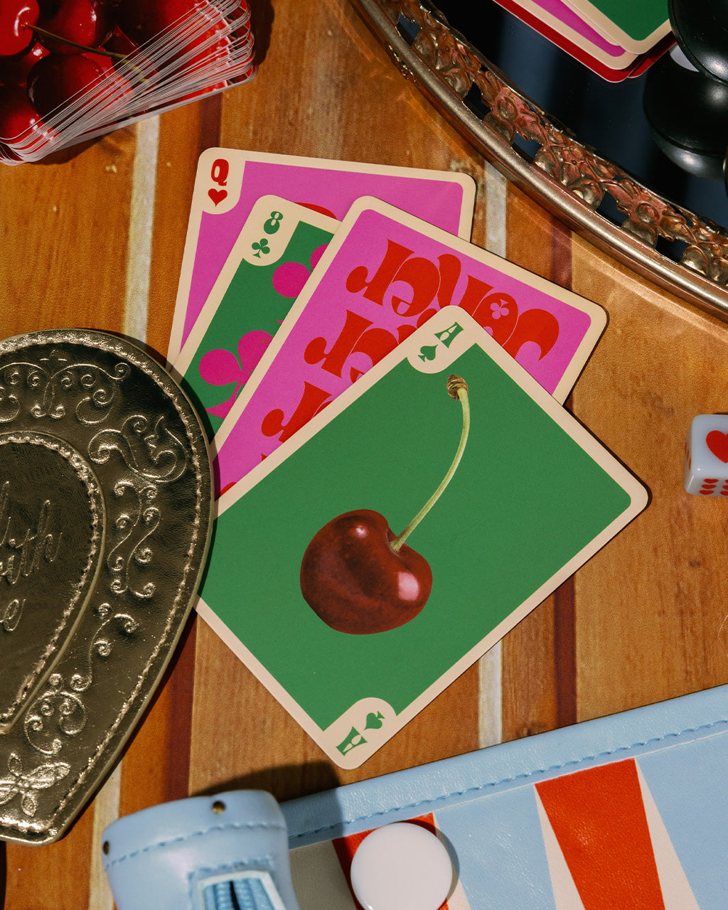 Double Deck Playing Cards - Cherry Stripe | ban.do
