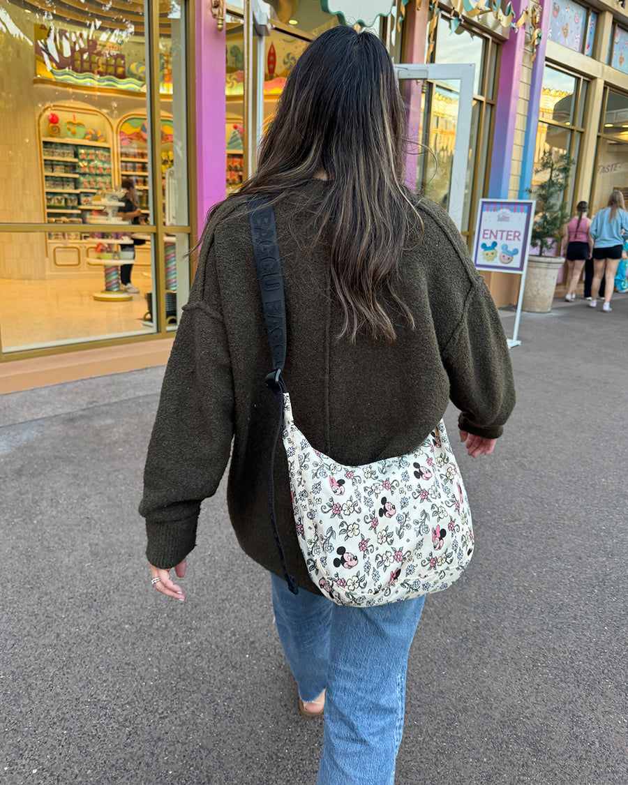 Medium Nylon Crescent Bag w/ Key Leash - Storybook Floral – ban.do