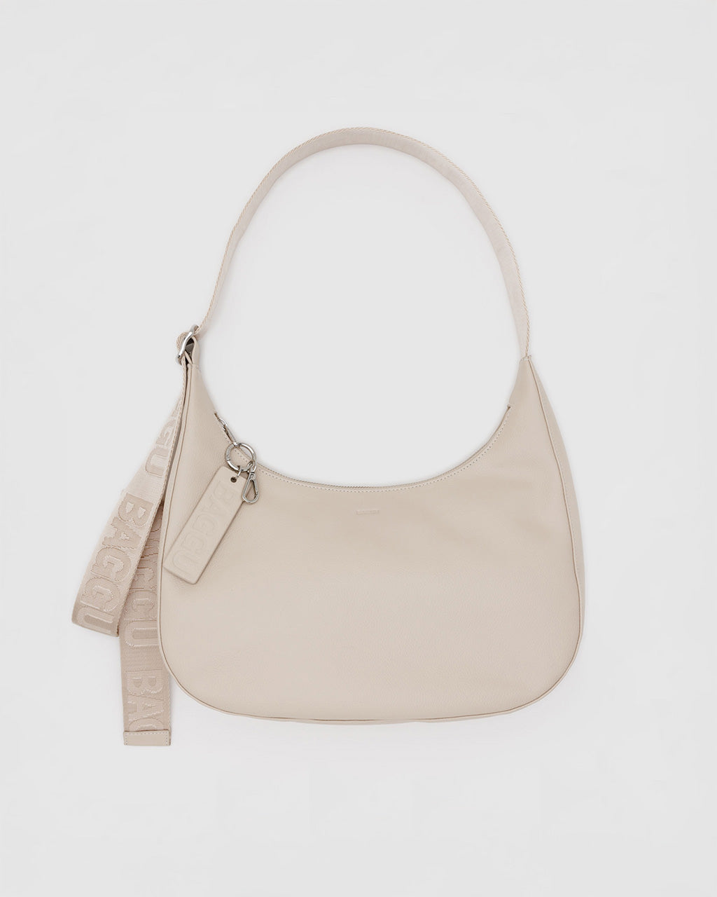 Medium Recycled Leather Crescent Bag - Stone – ban.do