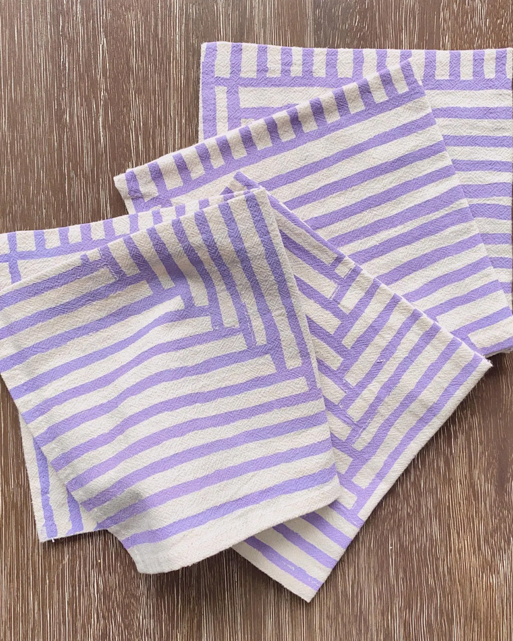 Natural Cotton Cloth Napkins - Warm Painterly Stripes – ban.do