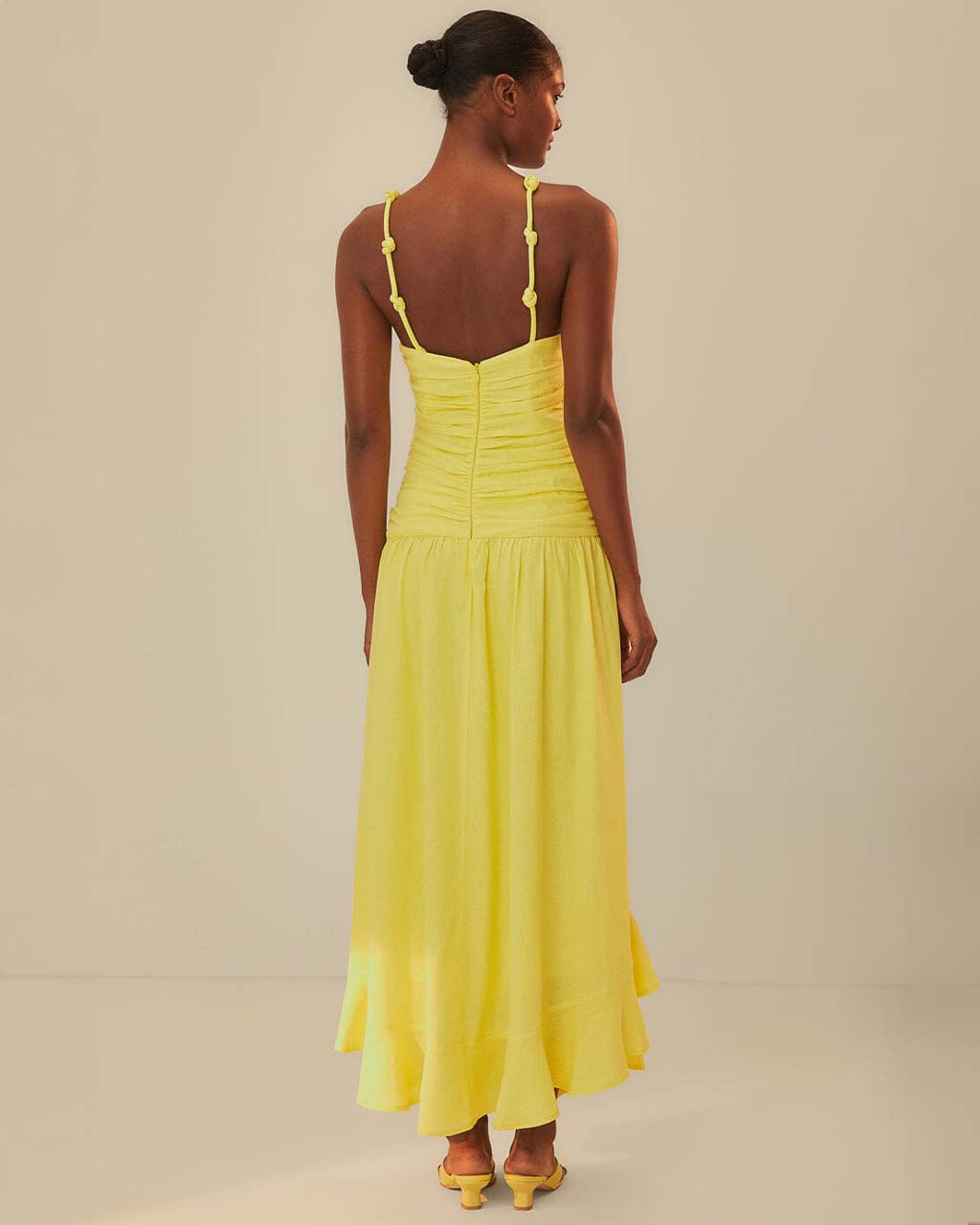 Yellow Cross Over Maxi Dress – ban.do