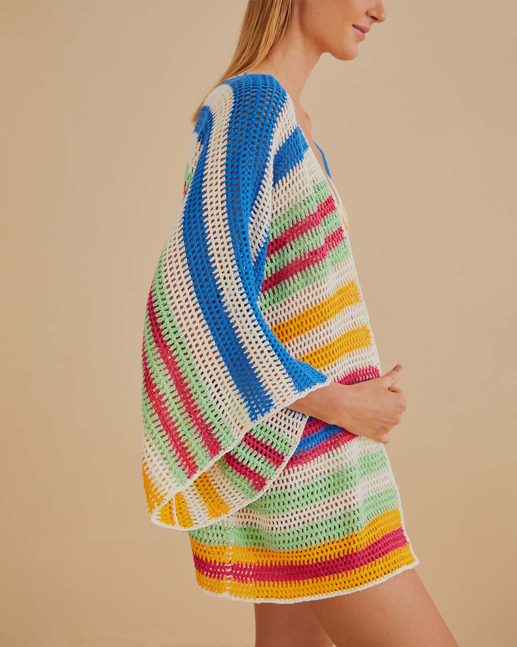 Mixed Stripes Crochet Kimono – ban.do