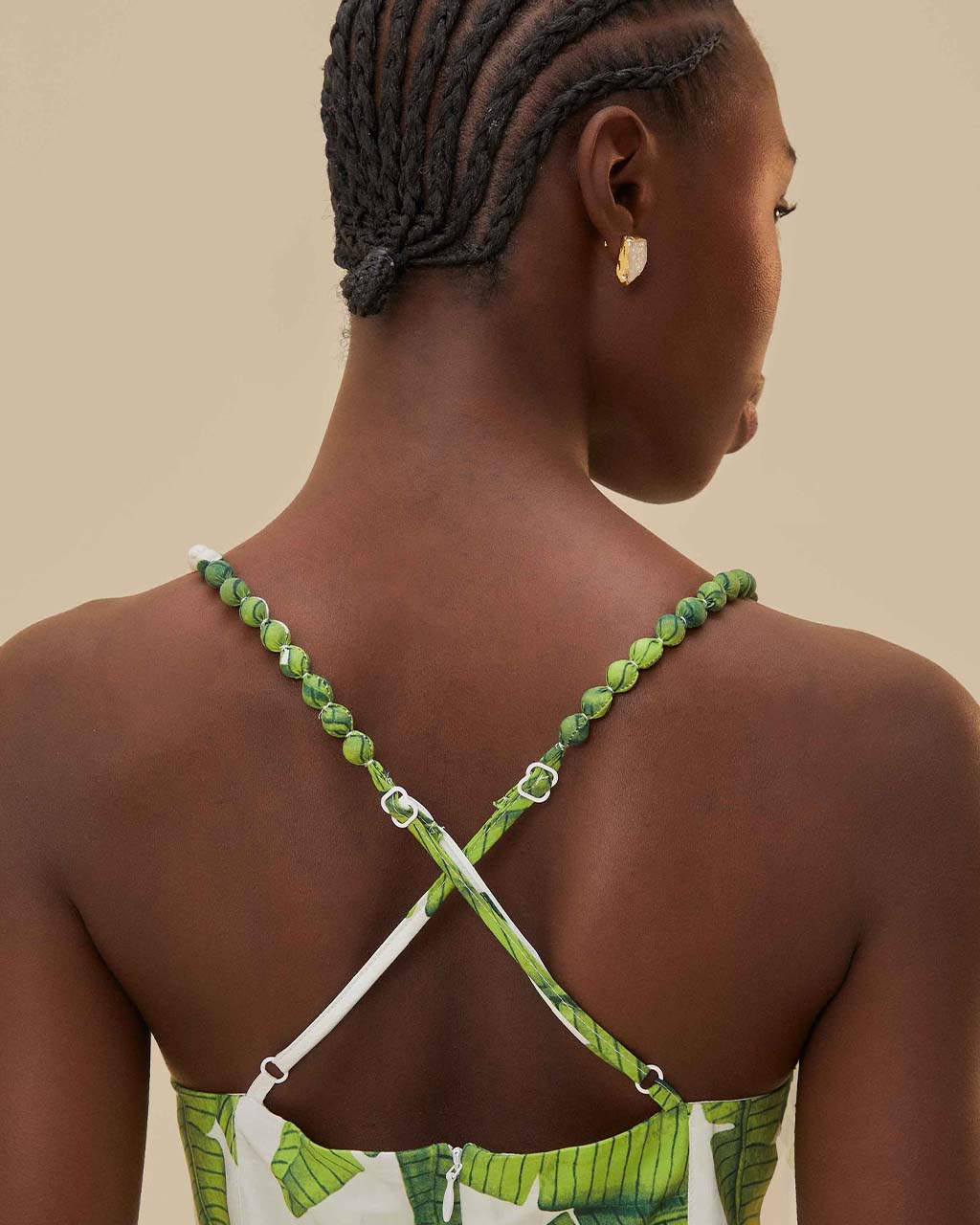 Off-White Palm Fan Midi Dress – ban.do