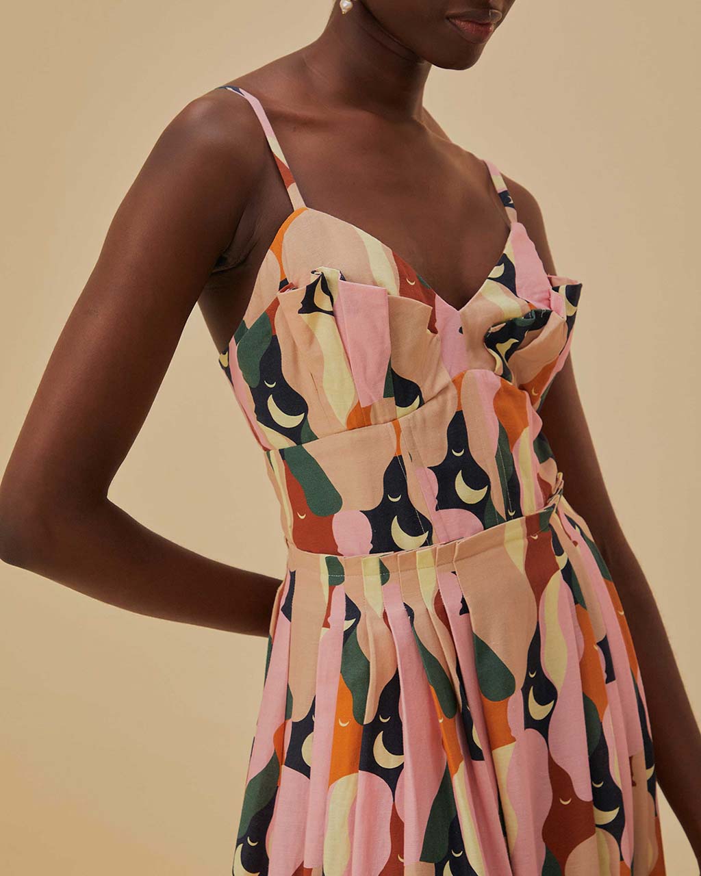 The Kiss Multicolor Sleeveless Midi Dress – ban.do