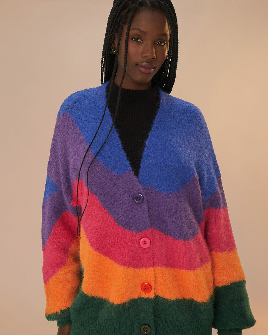 Vintage Waves Multicolor Knit Cardigan – ban.do