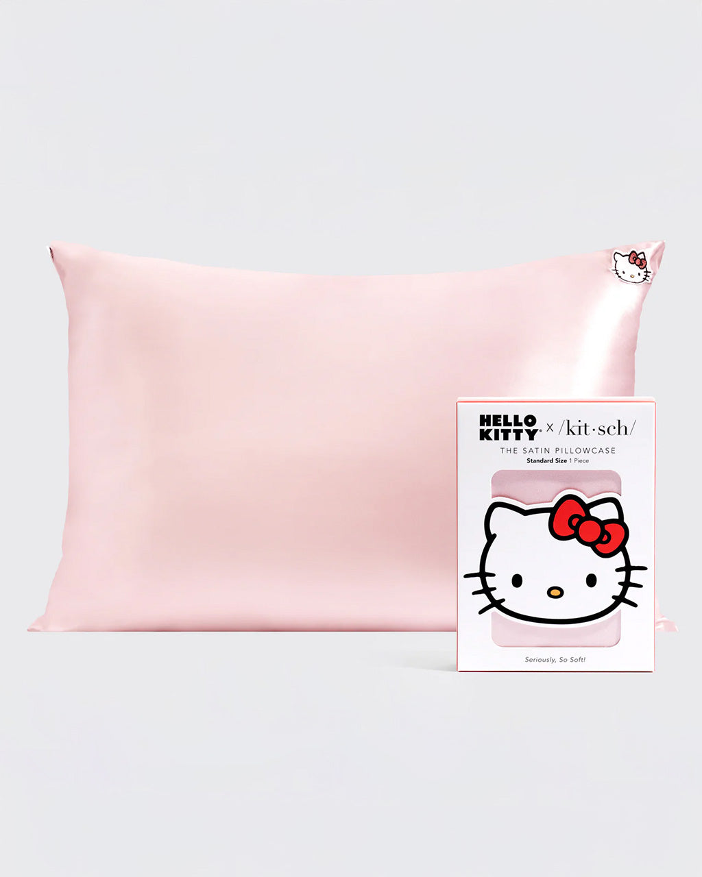 Kitsch x Hello Kitty Satin Pillowcase - Pink Hello Kitty Face – ban.do