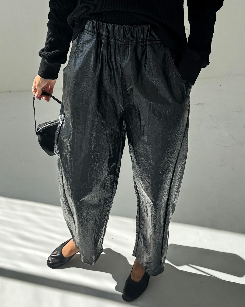 Liquid Nylon Arc Pants - Lacquer Black – ban.do