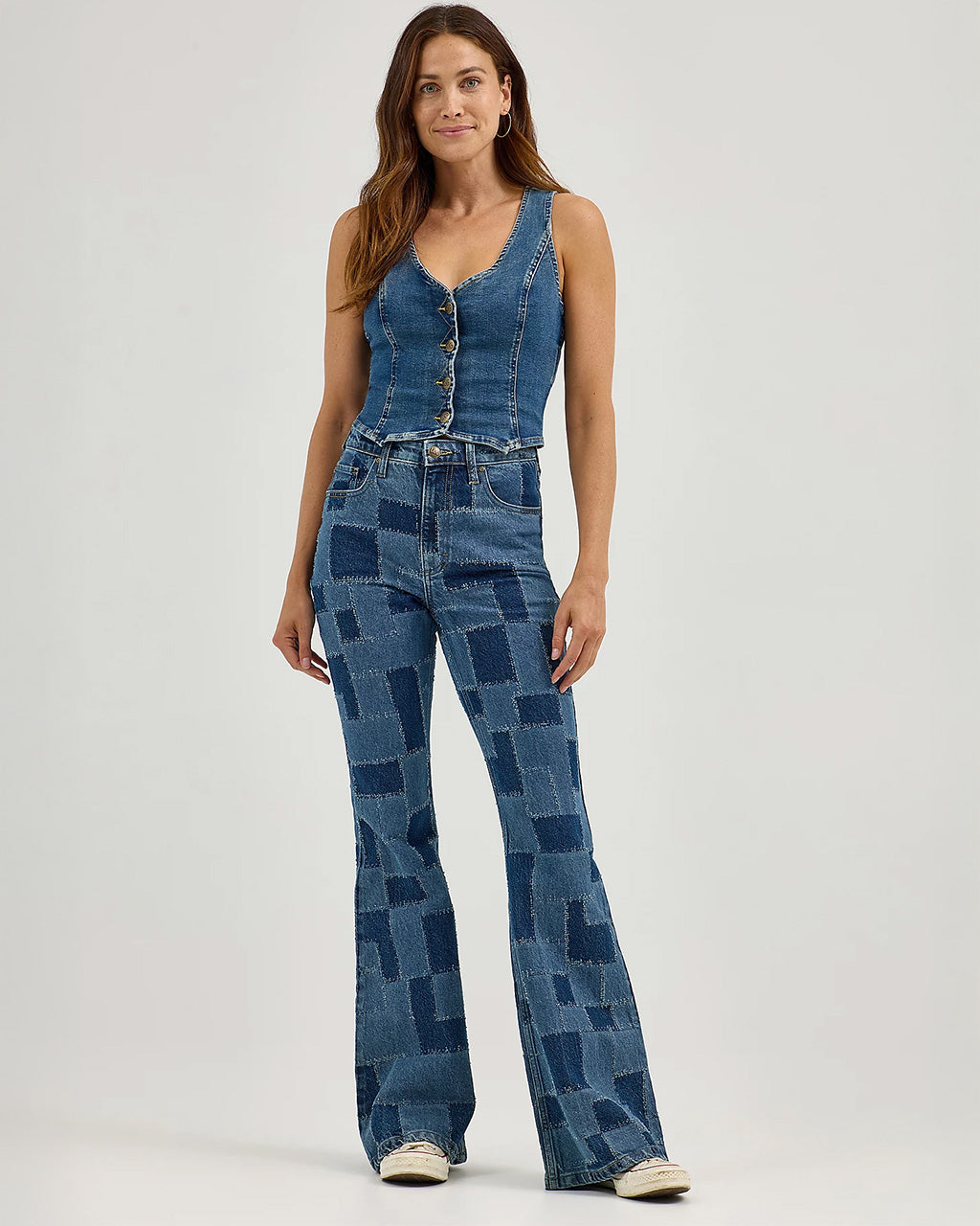 High Rise Patchwork Flare Jeans - Traveling Pant – ban.do