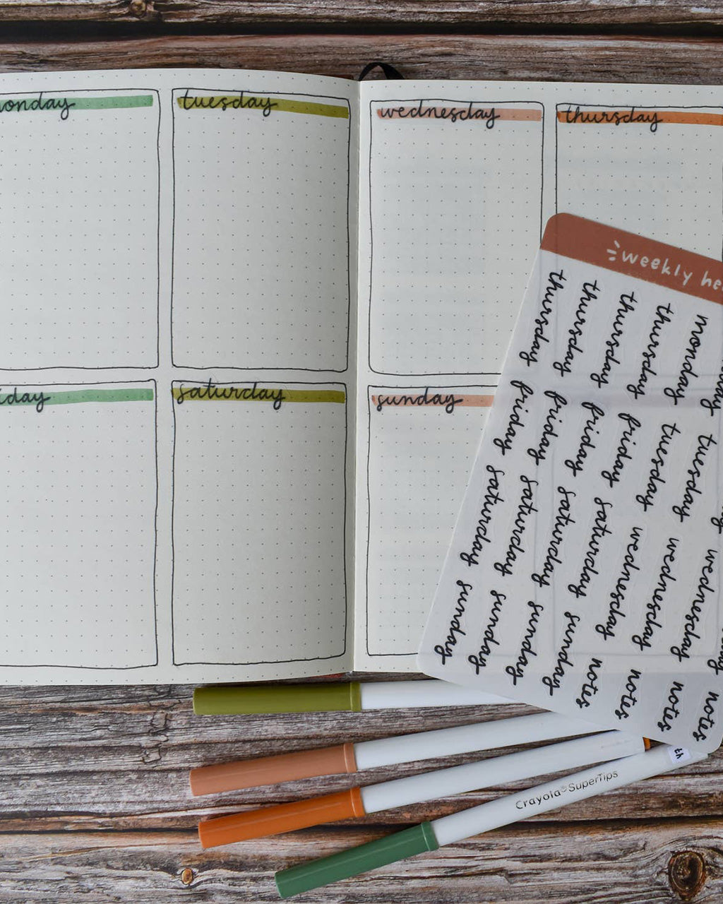 Journal & Planner Sticker Sheet - Week Headers – ban.do