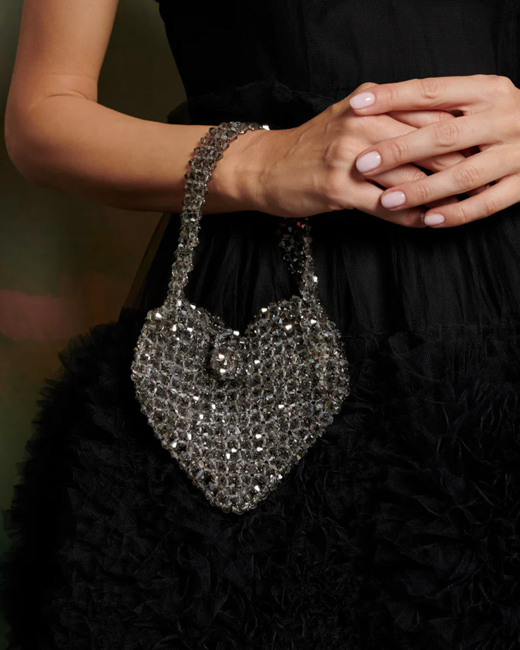 Black Swan Beaded Bag - Still Silver – ban.do