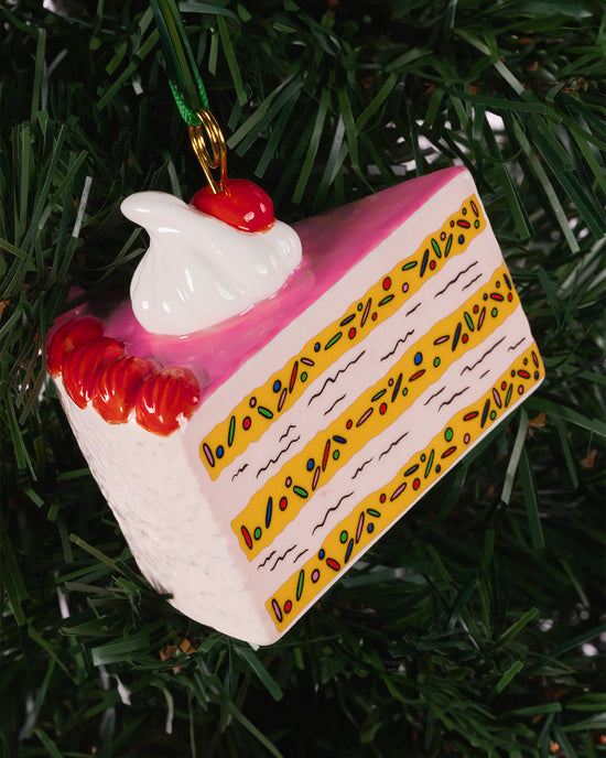 Ceramic Cake Slice Ornament | Cute Holiday Decor | ban.do